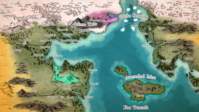 Draw custom fantasy dnd world or city map, event and vector map ...