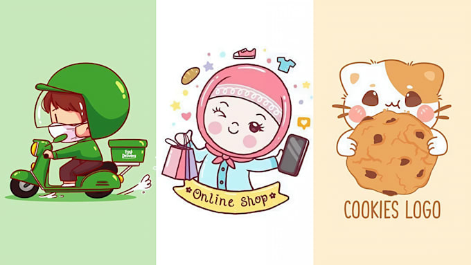 Create an awesome cute logo for your business by Toonlogos | Fiverr