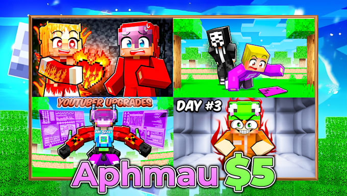 Design aphmau minecraft thumbnail for youtube by Kiwi_dzn | Fiverr