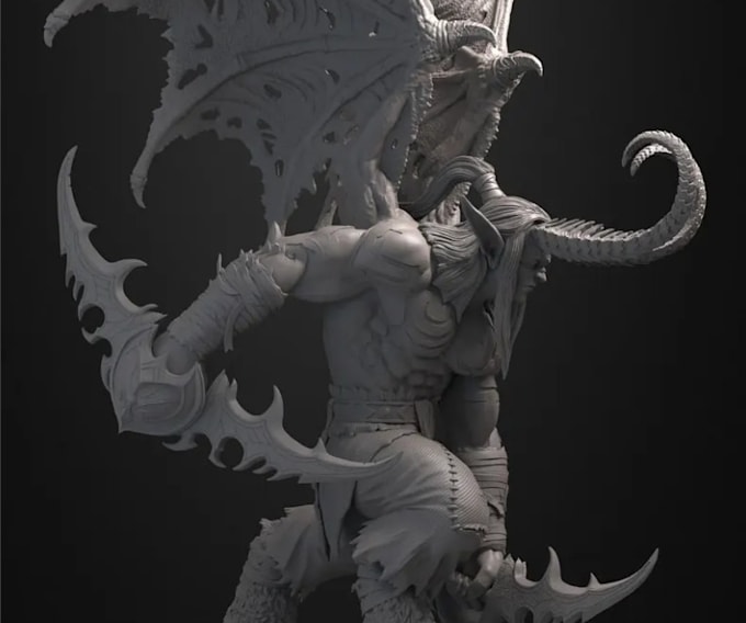 Made 3d miniature sculpt,warcraft creature,warhammer 40k figure,stl ...