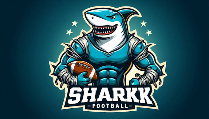 Design realistic shark football mascot logo with creative concepts by ...