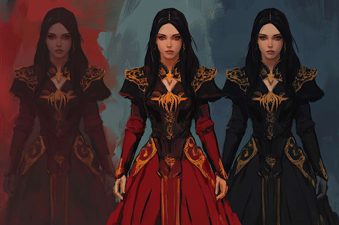 Paint your dark fantasy character illustration by Elayccray | Fiverr