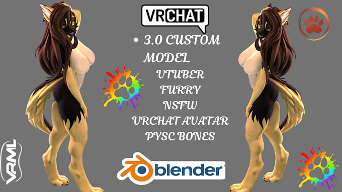 Model realistic furry or nsfw avatar, vtube, animaze vseeface by E_furr | Fiverr