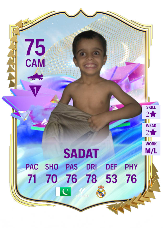 Create a custom ultimate team card with your photo and stats by ...