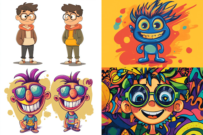 Create a fun original cartoon character vector illustration by ...
