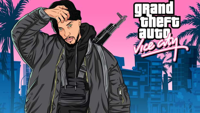 Draw gta portrait cartoon game style art character illustration ...