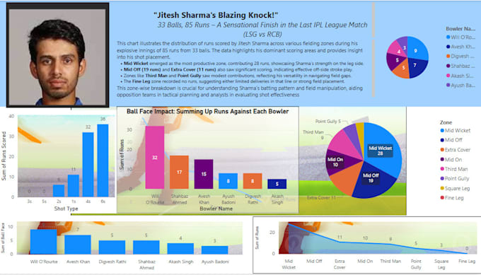 Provide data analysis and cricket performance insights using power bi ...