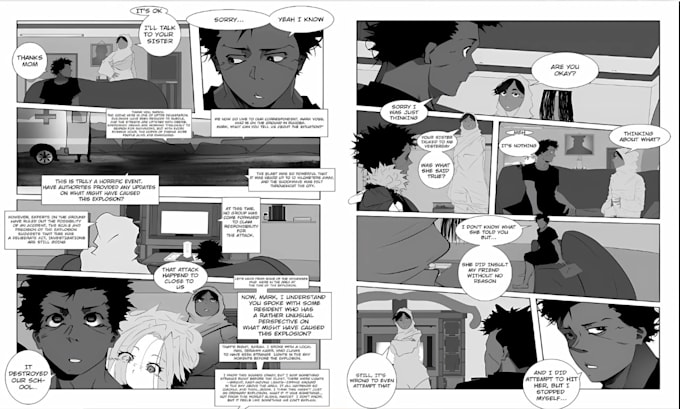 Draw anime manga page manga storyboard manga comic book manga panel ...