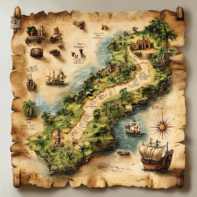 Draw hand drawn dnd world map illustration,fantasy map by Dashayruggles ...