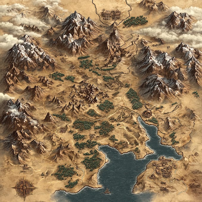 Illustrate a detailed fantasy map for your rpg, book, etc by Amalthea7 ...