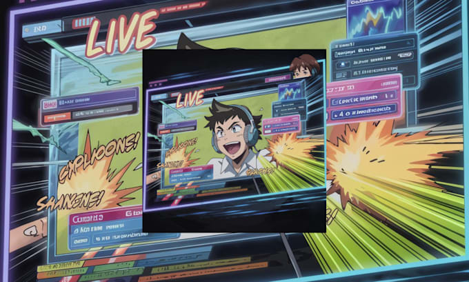 Create anime manga overlay animations for streamers and webtoon vtubers ...