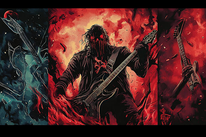 Draw detailed dark art illustration metal album cover by Kaenbach | Fiverr