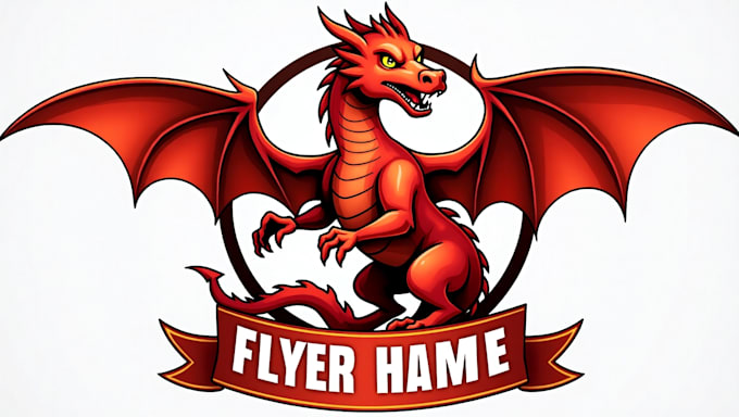 Do unique flyer dragon mascot logo 1 day by Jadyn_collier | Fiverr