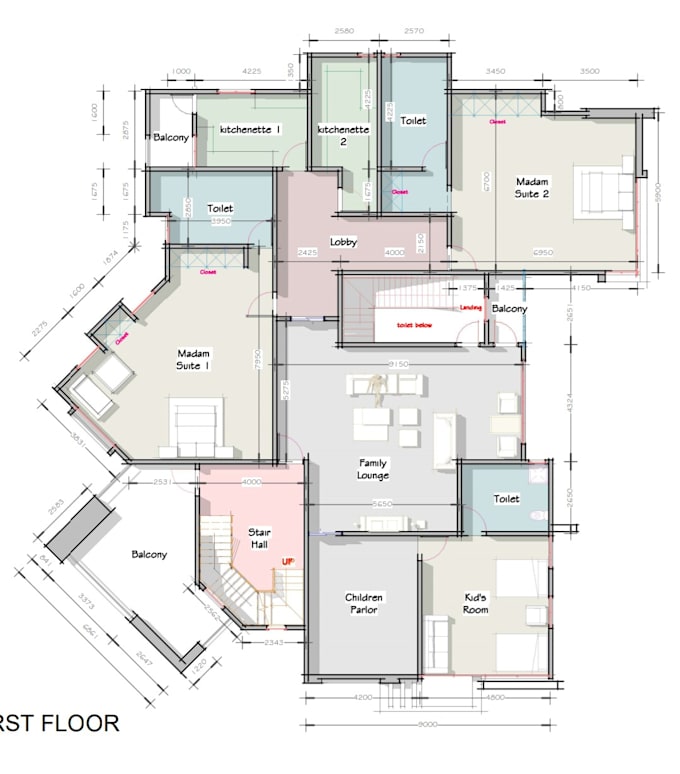 Redraw architectural floor plan by Archibuzz | Fiverr