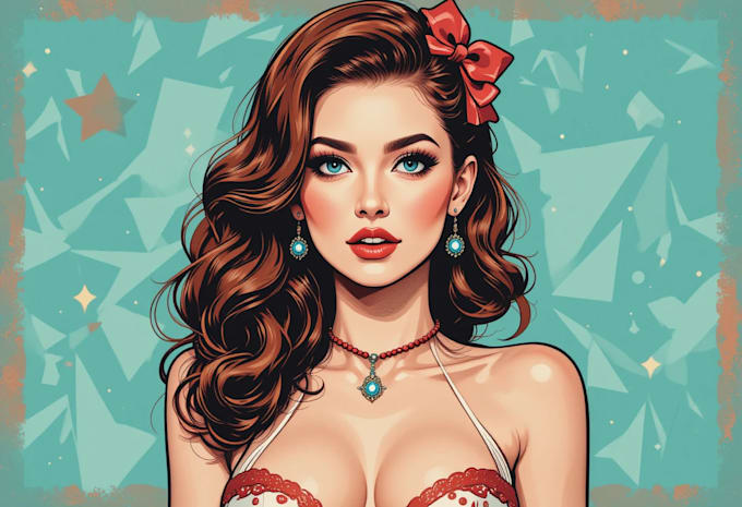 Design a pin up girl portrait and pin up girl by Jerrikef4 | Fiverr