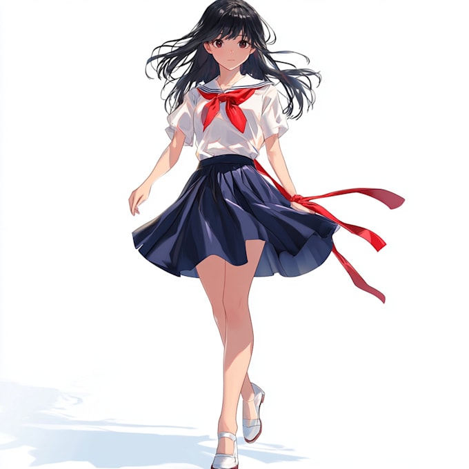 Draw character design sheet turn around in anime style by Calixian | Fiverr