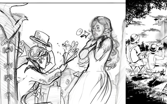 Draw your comic cartoon character design novel book illustration ...