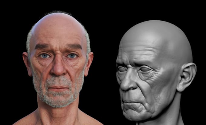 Sculpt 3d character model 3d stylized character bust model for 3d ...