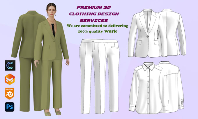 Create photorealistic 3d fashion apparel clo3d garments and game ready ...