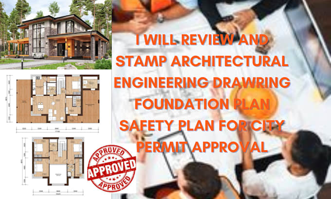 Draw stamp architectural structural plan 2d construction floor plan city permit by ...