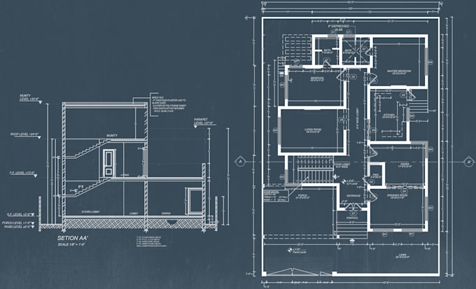 Do architectural 2d working drawings, sections elevation and rendered ...