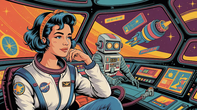 Draw vintage illustration, distressed retro, comic art, cartoon pfp ...