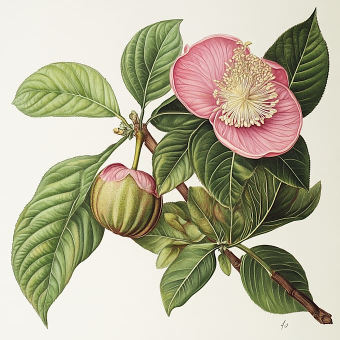 Draw beautiful botanic flower floral watercolor illustration by ...