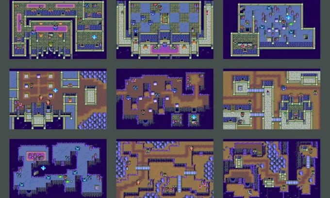 2d isometric top down pixel art tileset, pixel background, tilemap, rpg ...