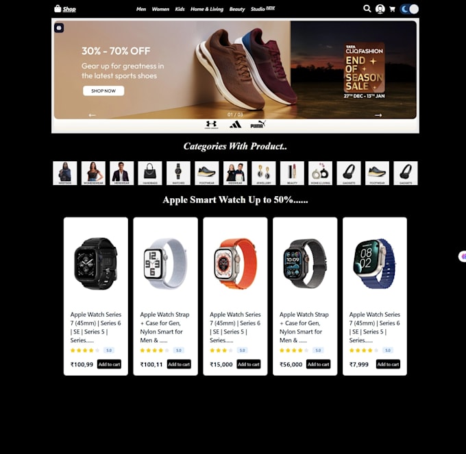 Develop a modern and responsive e commerce website using react and fast by Suraj_singh_9k | Fiverr