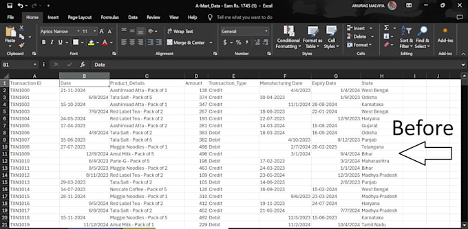 Clean format merge split excel data by Anurag_excel11 | Fiverr