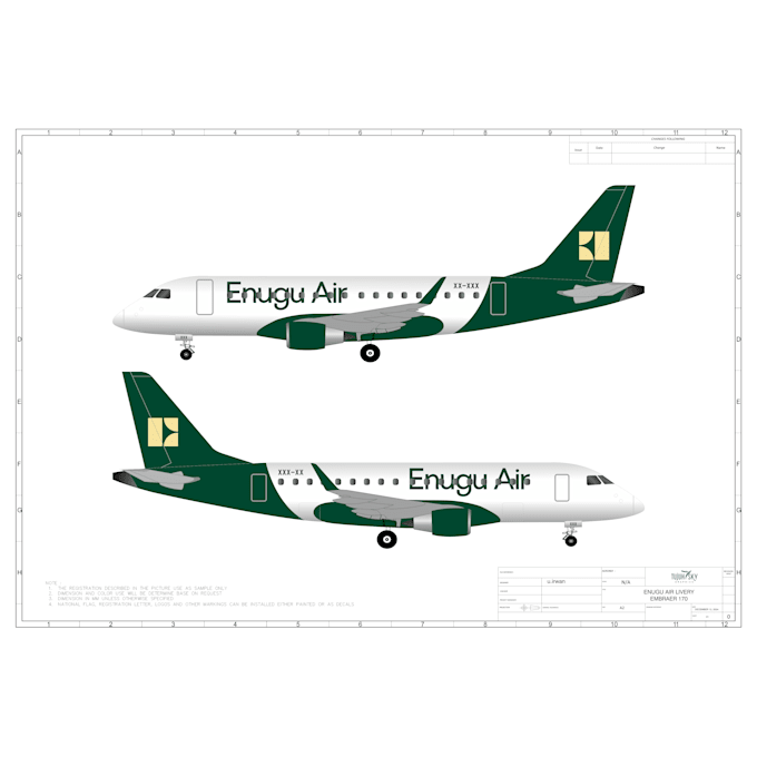 Design aircraft livery and technical drawing by Tujuhskygraphic | Fiverr