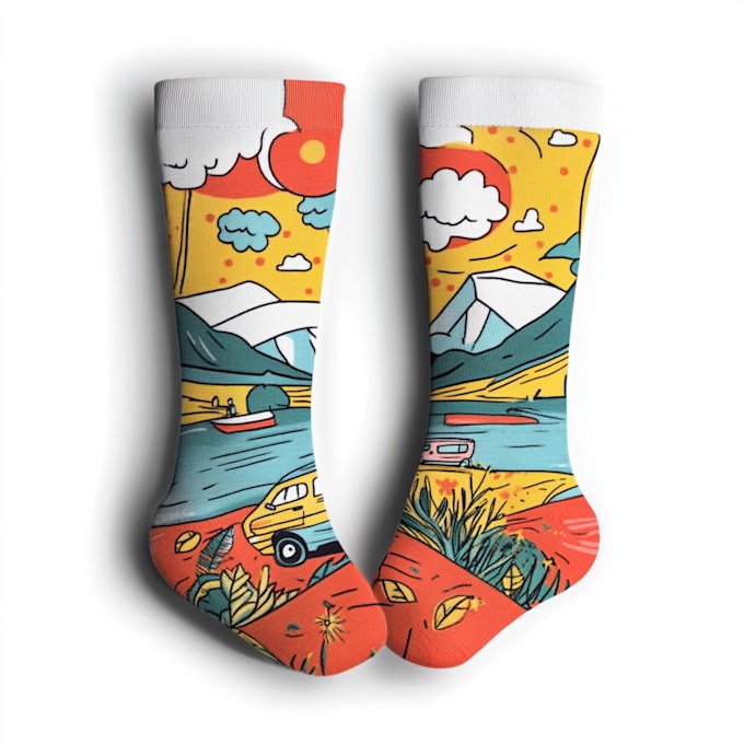 Do a custom and unique socks design art for you by Jumonclark | Fiverr