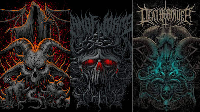 Draw deathcore logo, dark, brutal, horror, metal tshirt album art ...