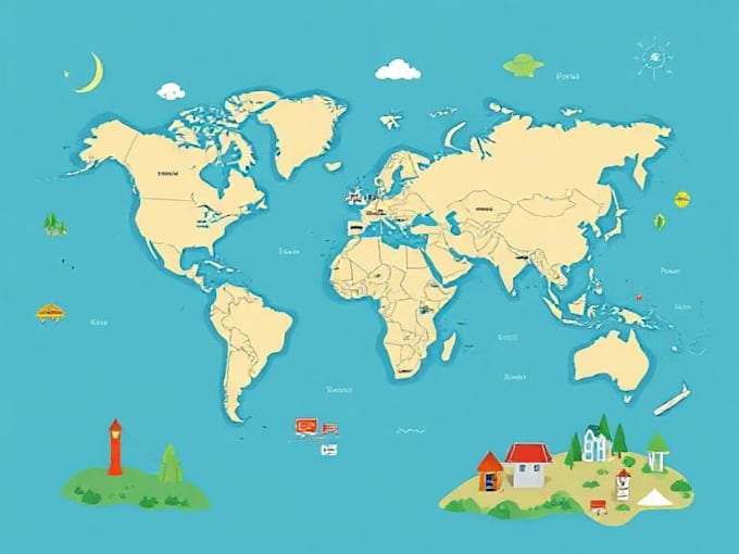 Draw custom vector travel map illustartion design by Adex_artis | Fiverr