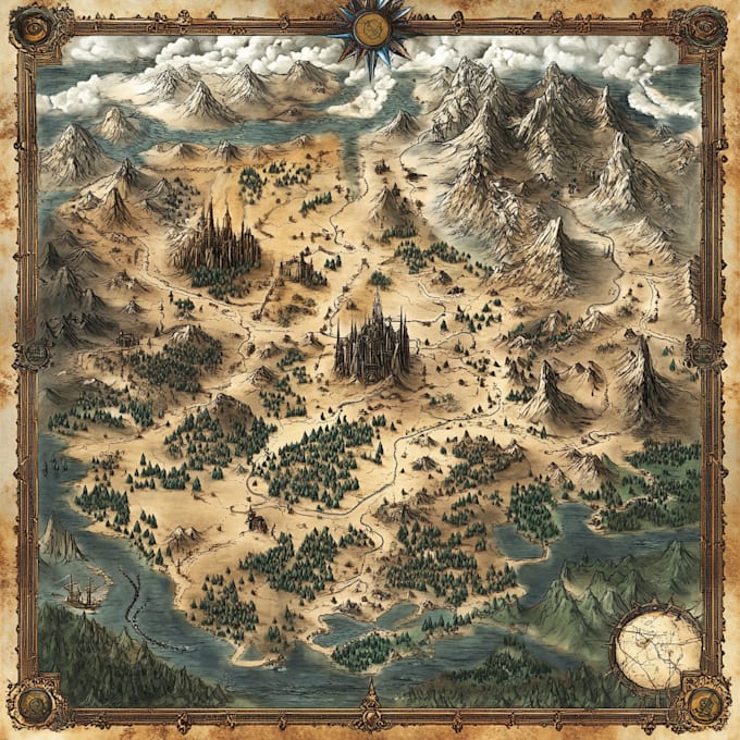 Draw fantasy map forwith inkarnate map illustration by Cyceleaellis ...