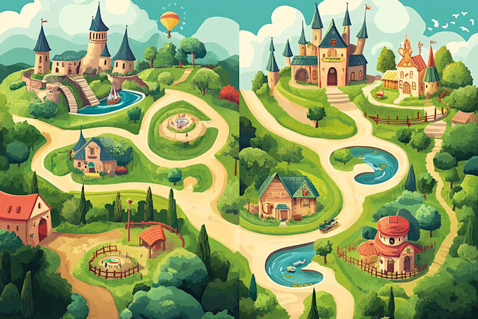 Draw amazing vector map illustration, google map, game map by Scanderu ...