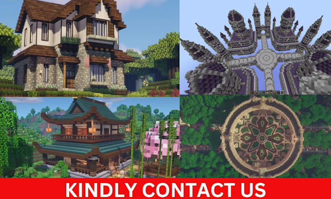 Build a custom minecraft house, terrain, lobby, spawn, castle for ...