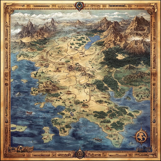 Create a map of your fantasy world dnd and ttrpgs by Delannagins | Fiverr