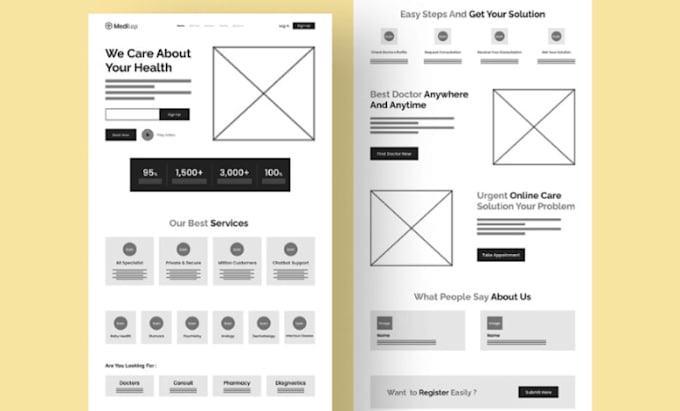 Create professional wireframe design for websites, apps, and saas in ...
