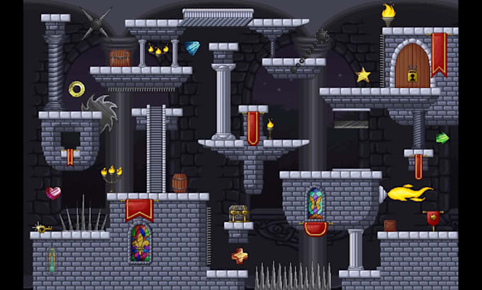 Do pixel art tileset tilemap platformer assets background rpg game ...