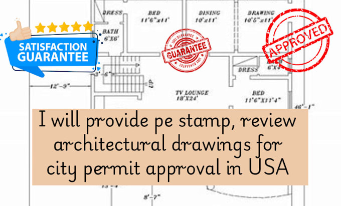 Provide pe stamp, review architectural drawings for city permit approval in usa by Jacksonchole ...
