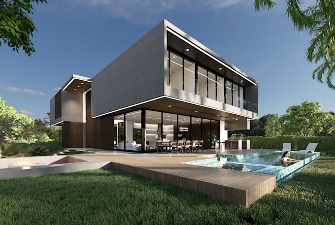 Be 3d blender modeler, facade,palmas house, exterior layout,cottage ...