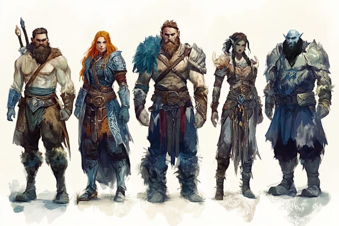 Create concept art, dnd character design and illustration by Kriszanmit ...