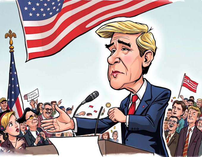 Draw political caricature and cartoon by Angeayes | Fiverr