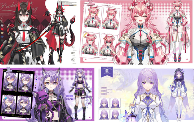 Design and rigging anime live2d vtuber model for streaming by Saloka ...