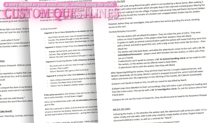 Write detailed dnd quests and campaigns for you by Delilahdnd | Fiverr