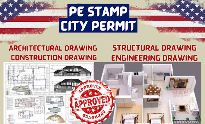 Stamp structure architecture plan for florida, texas, ca city permit ...