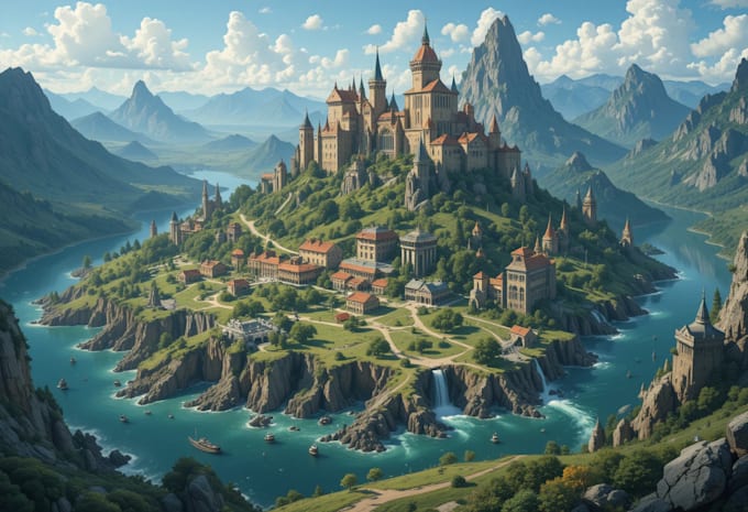 Draw your fantasy map literation arts by Susanarcer22 | Fiverr