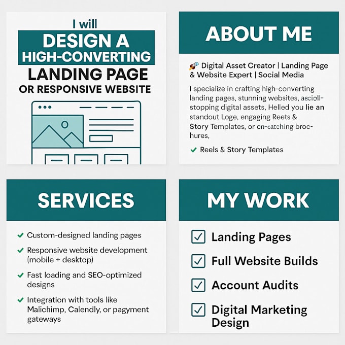 Design a high converting landing page or responsive website for your ...