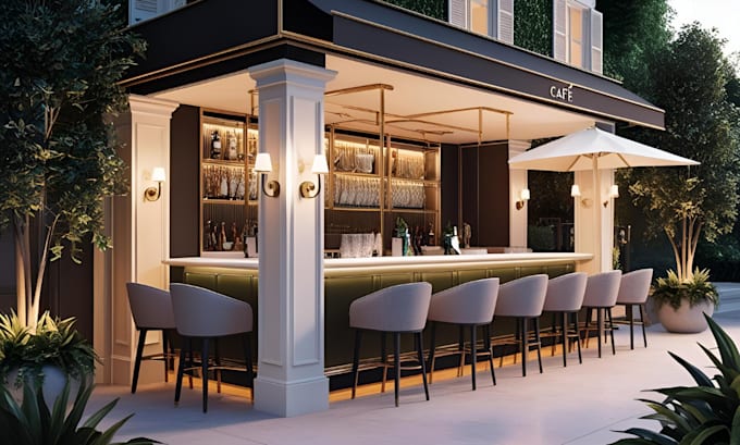 Design restaurant interior design, cafe, bar, kitchendesign, café, cgi ...